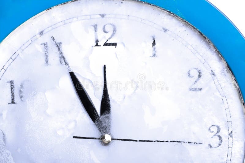 Frozen clock stock photo. Image of cold, blue, time, frost - 4775366