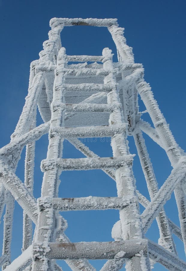 Frozen Construction Lookout Stock Image - Image of frozen, mountain ...