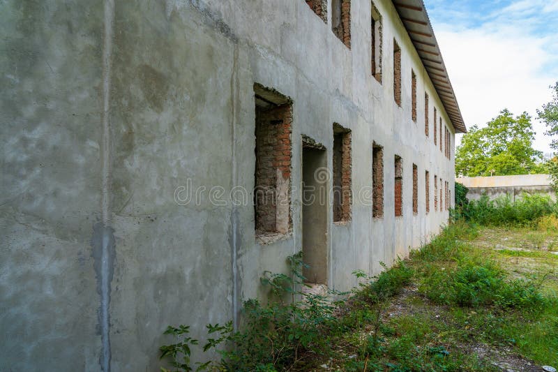 Frozen Construction of an Object at the Finishing Stage. Background ...