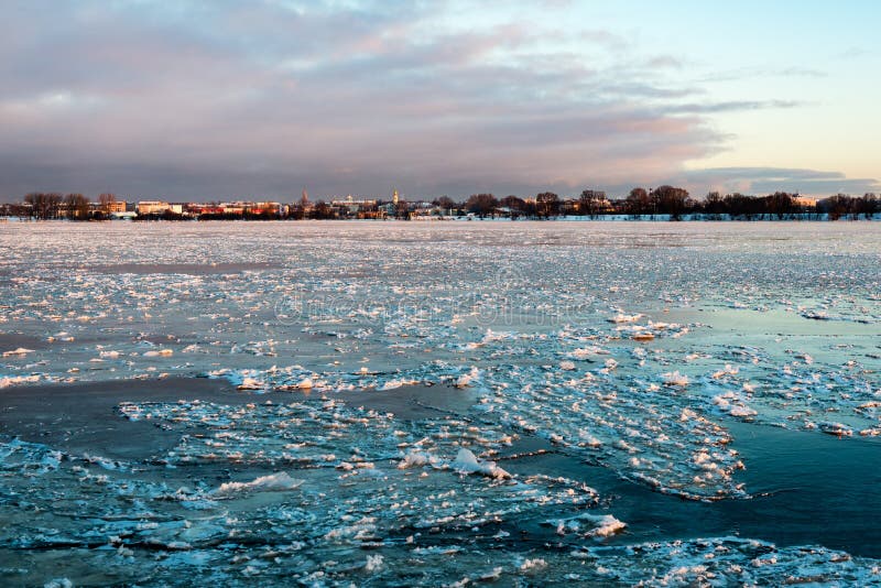 Frozen Countryside Scene in Winter Stock Image - Image of scene, cold ...