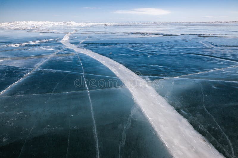 Frozen crack ice stock image. Image of frozen, baikal - 44934527