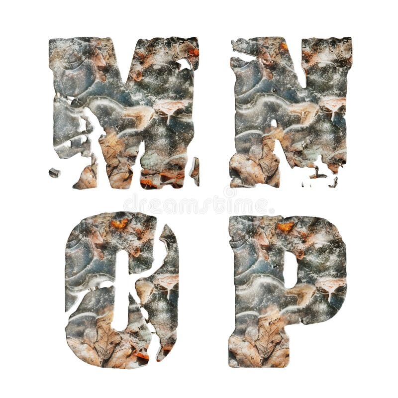 Cracked Alphabet. Broken Abc Font, Fissure Letters and Numbers ...