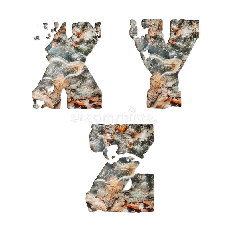 Cracked Alphabet. Broken Abc Font, Fissure Letters and Numbers ...