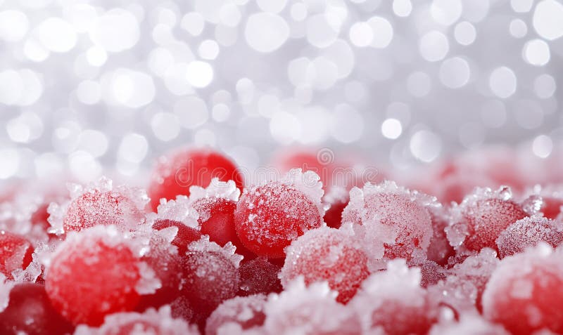 Frozen Cranberries Covered in Frost Stock Illustration - Illustration ...