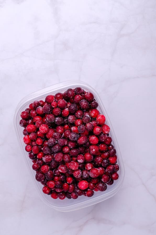 Frozen Cranberries in a Plastic Container Stock Photo - Image of ...