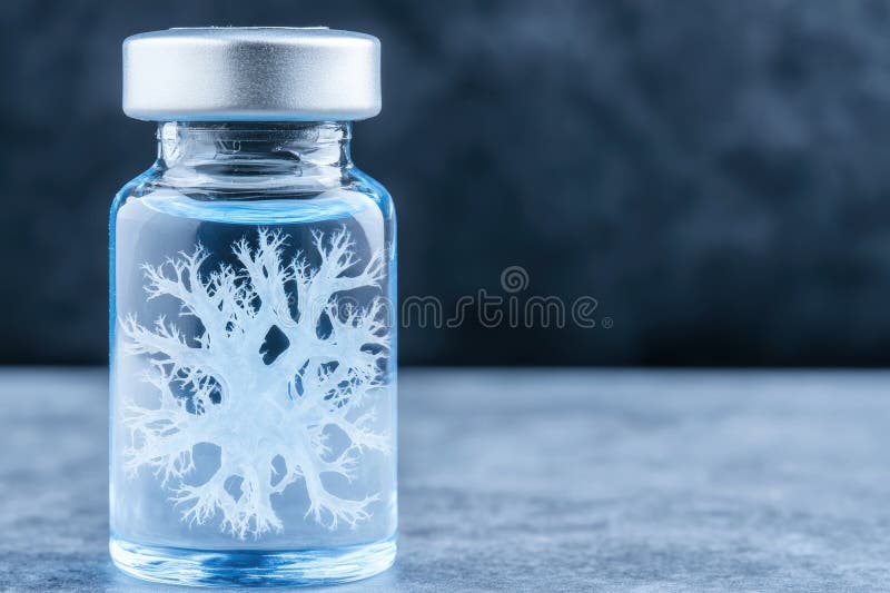 Frozen Crystal Structure in Glass Vial Stock Illustration ...