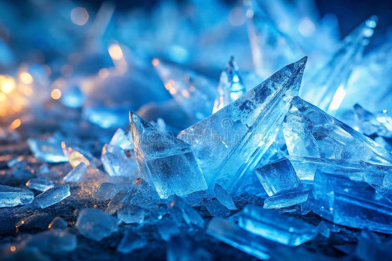 Frozen Crystals, Illuminated, Night, Abstract Texture Stock ...