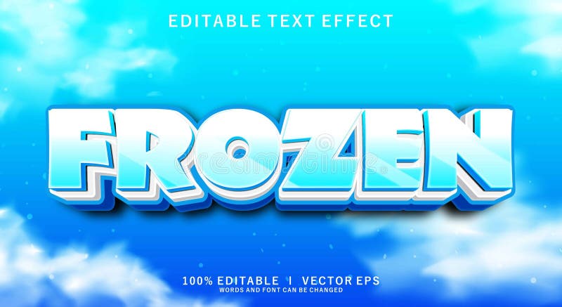 Frozen 3d Vector Text Effect with Modern Style Design Stock Vector ...
