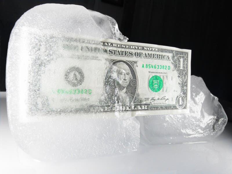Frozen or Defrosting US Currency Stock Image - Image of currency ...