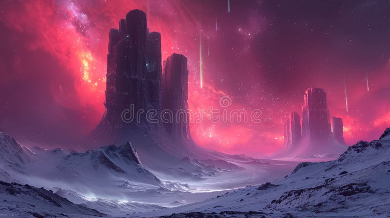 Frozen Desert on an Ice Planet Stock Illustration - Illustration of ...