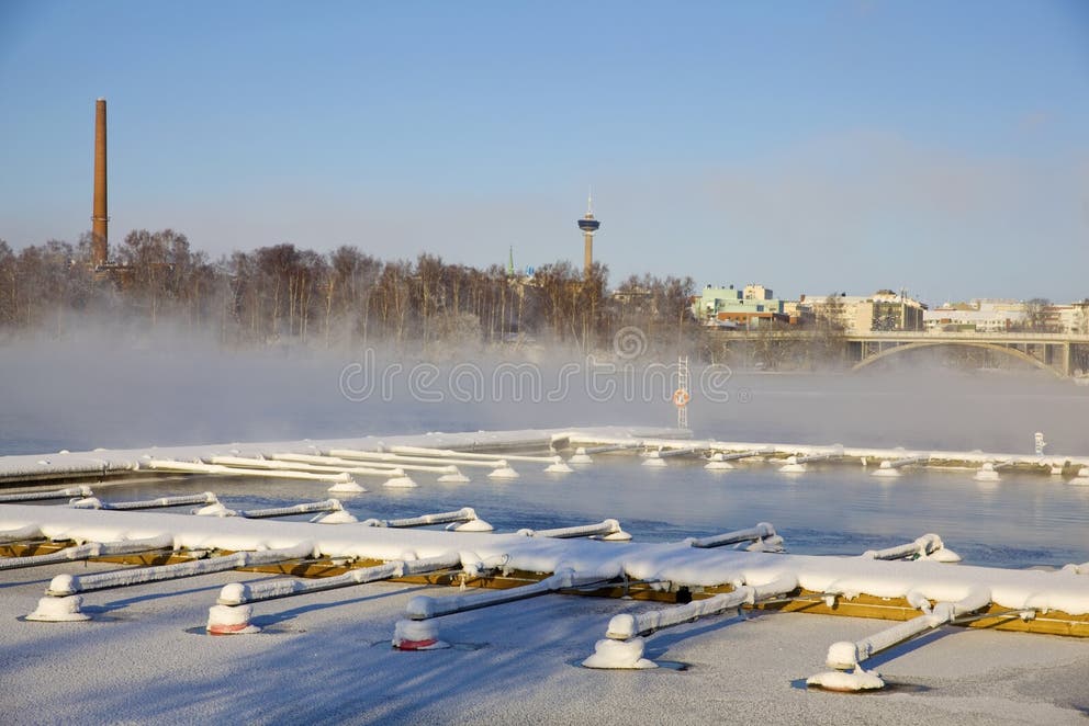 Frozen Dock stock photo. Image of transportation, weather - 23526040