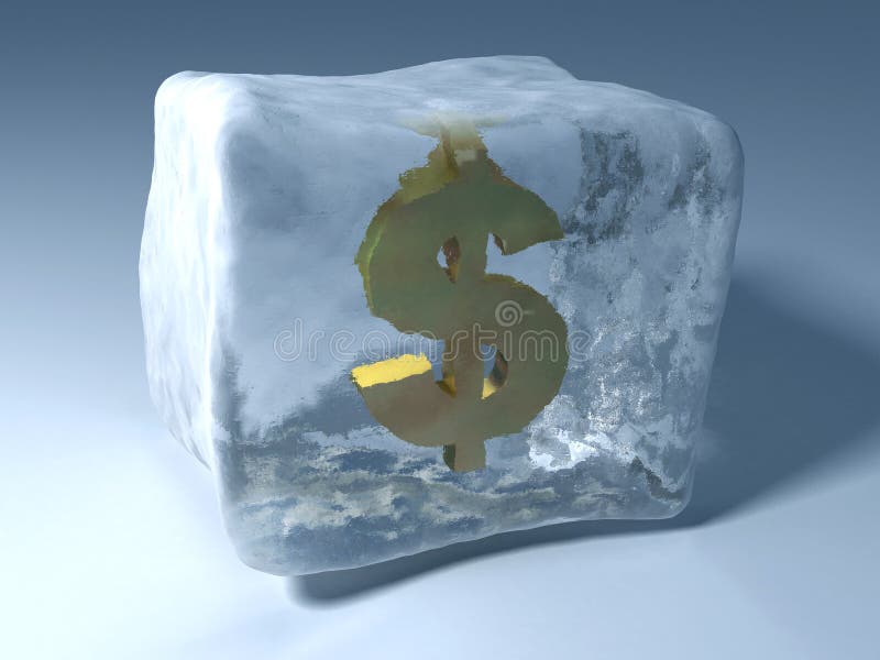 Frozen dollar stock illustration. Illustration of money - 3194990