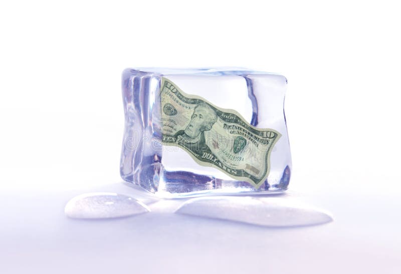 Frozen money stock image. Image of bank, business, glass - 5980025