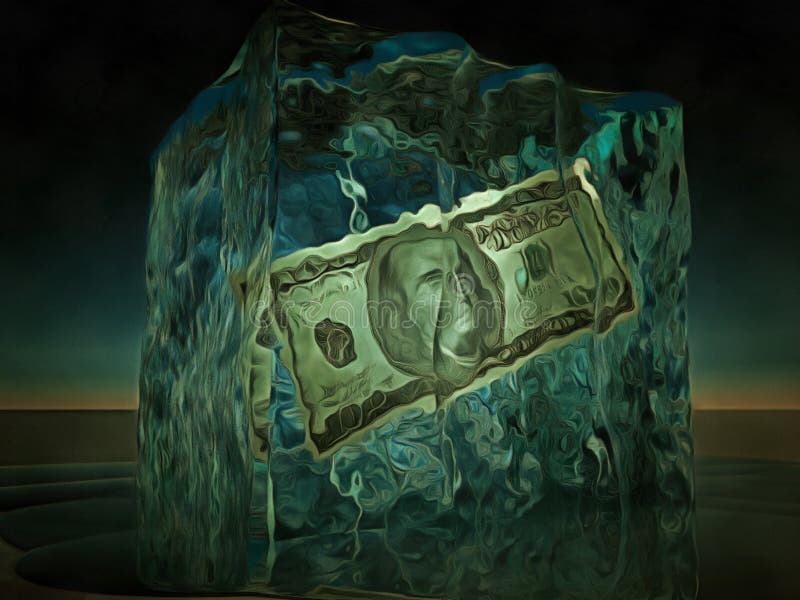 Frozen Money stock illustration. Illustration of exchange - 118062467
