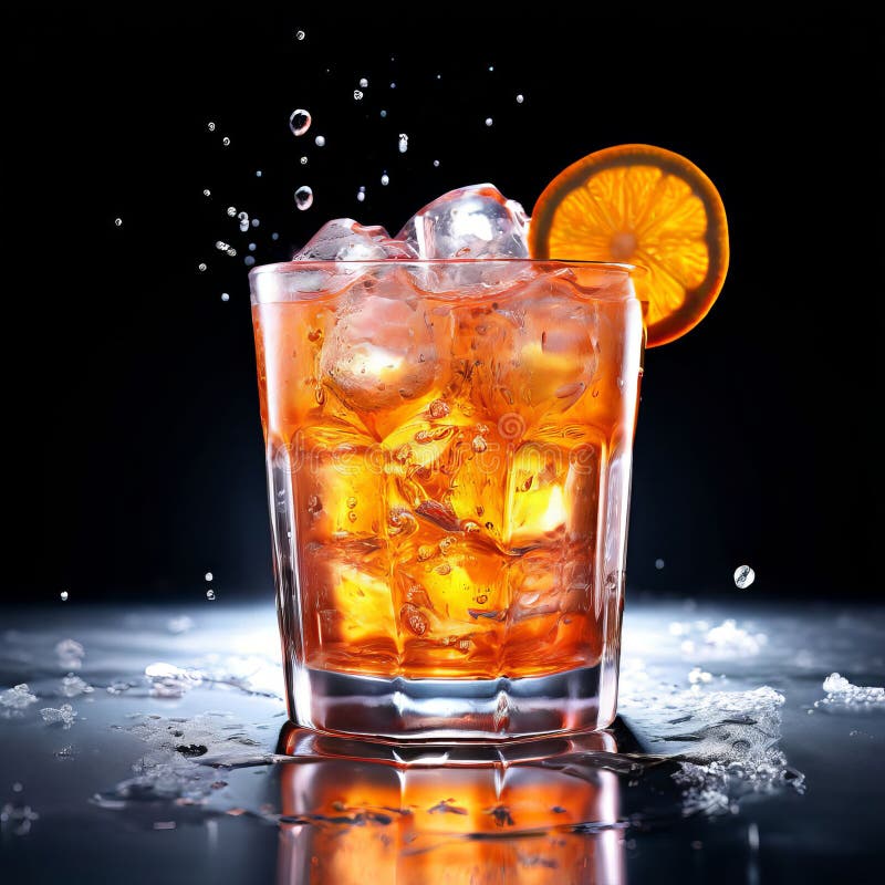 Frozen Drink a Glass of Liquid Frozen Solid with Bubbles and Co Stock ...