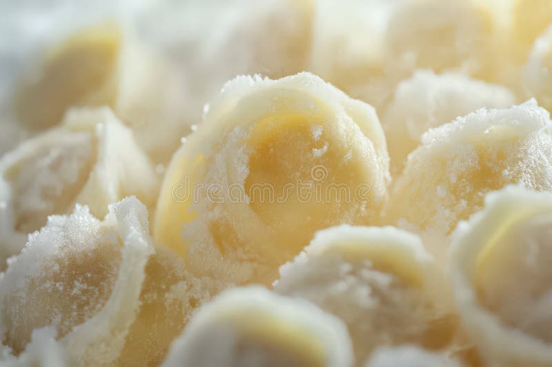 Frozen Dumplings Macro View Stock Illustration - Illustration of snack ...