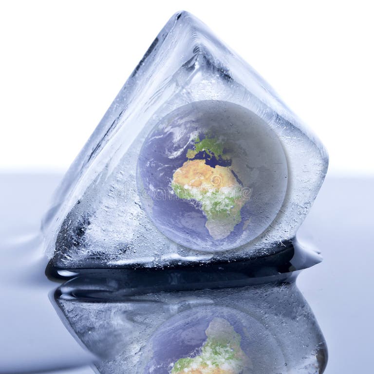 Frozen earth globe stock image. Image of melt, cube, peace - 23737799
