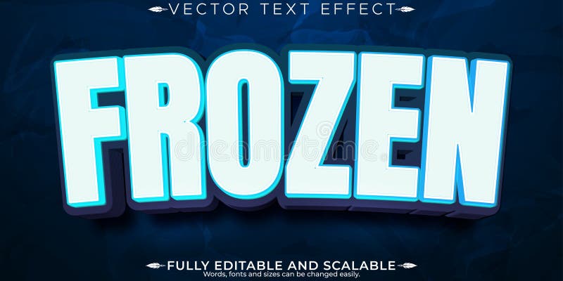 Frozen Editable Text Effect, Ice and Frost Text Style Stock Vector ...