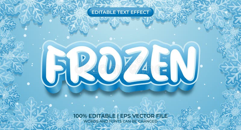 Frozen Editable Text Effect. Frozen Text Style Effect Stock Vector ...