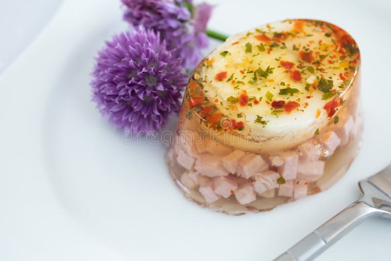 Egg and ham aspic stock photo. Image of aspic, oeuvre - 161668788