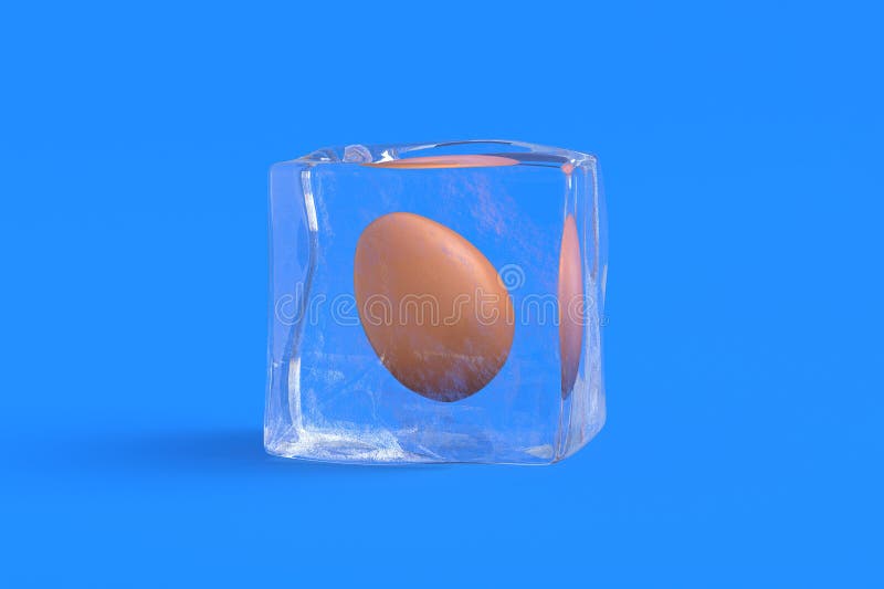 Frozen egg in ice cube. stock illustration. Illustration of cholesterol ...