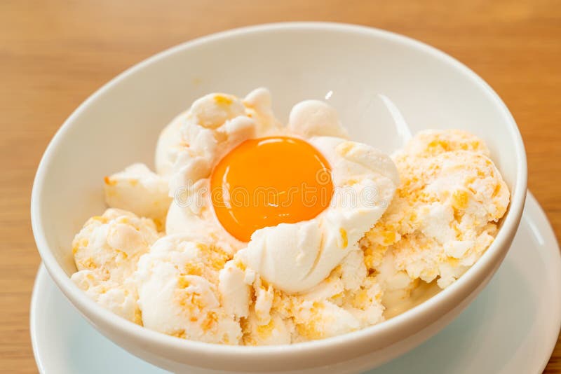 Frozen eggs ice-cream stock photo. Image of cream, homemade - 191610452