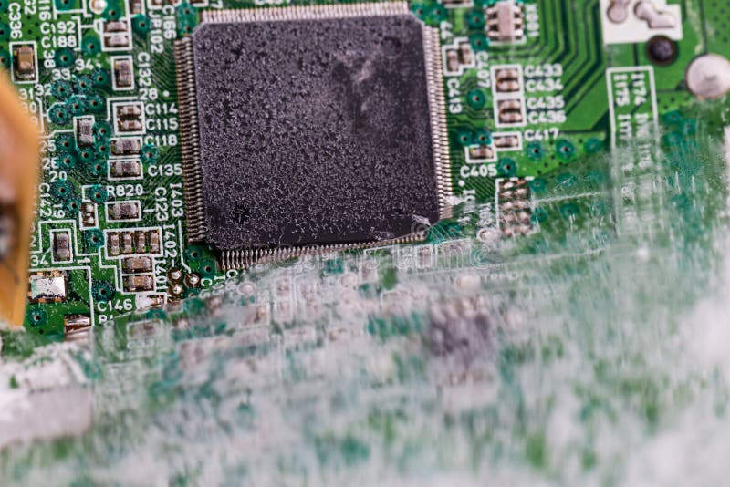 Frozen Electonics Board for Pc in Ice Stock Photo - Image of card ...