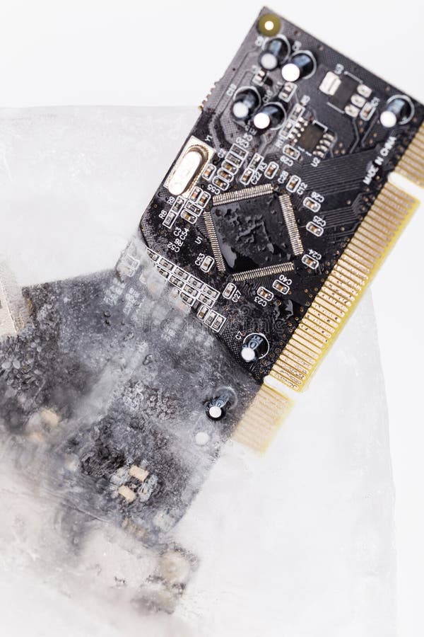 Frozen Electonics Board for Pc in Ice Stock Image - Image of plastic ...