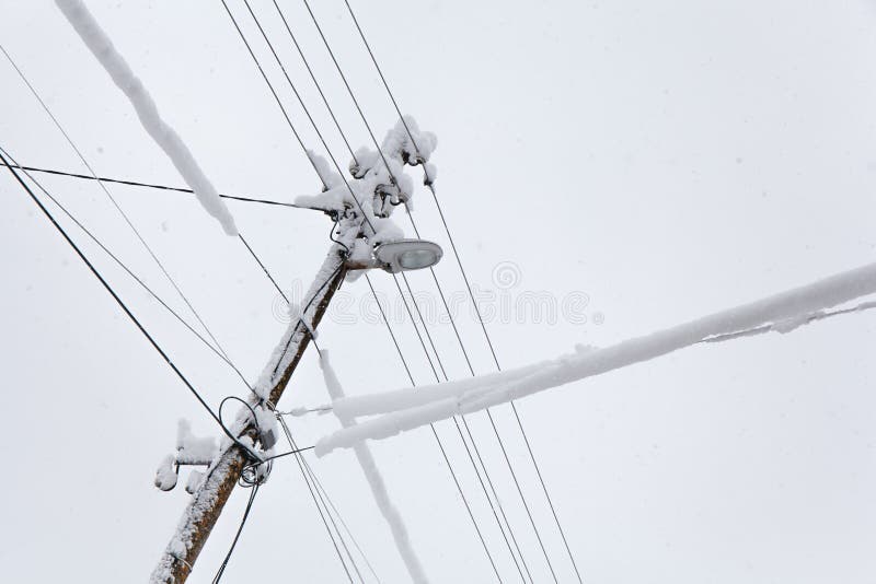 Frozen Electric Power Pole stock image. Image of industry - 50650381