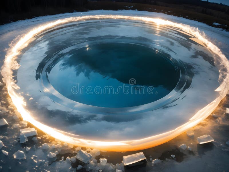 Frozen Elegance: a Gallery of Ice Circles Stock Illustration ...