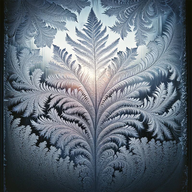 Frozen Elegance: Ornate Snowflake Frost Pattern Close-Up Stock Image ...