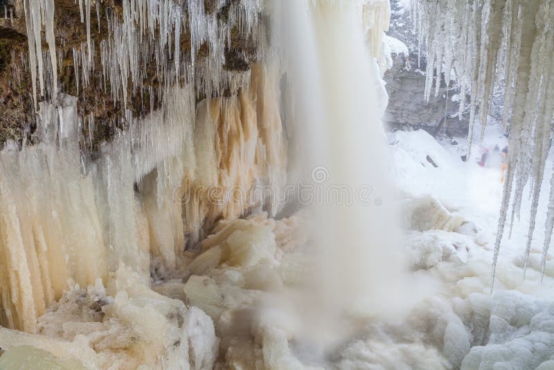 Frozen Estonian Waterfall Jagala. Long Exposure Shot Stock Photo ...