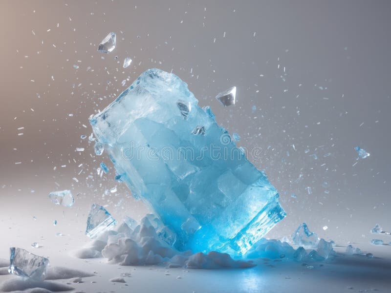 Frozen Explosion. a Captivating Display of Ice and Fragments in a ...
