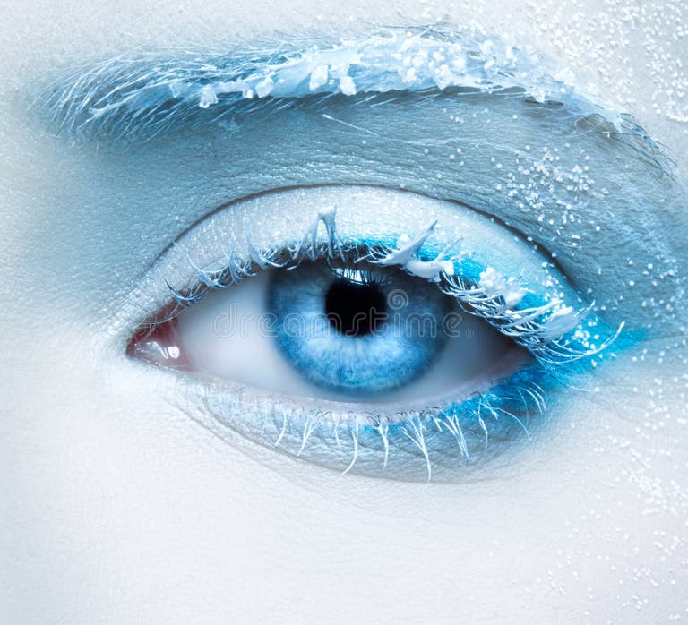 Frozen eye zone makeup stock image. Image of cold, lashes - 21960987