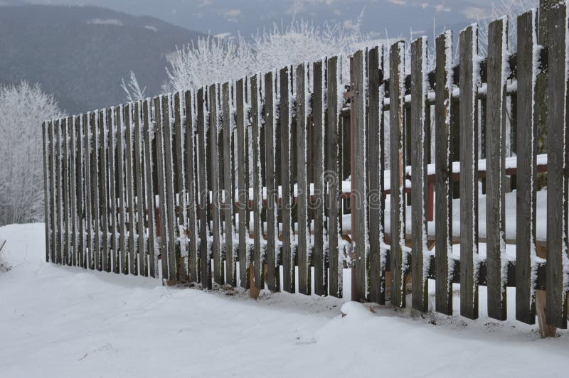 Frozen Fence stock photo. Image of winter, landscape - 63082032