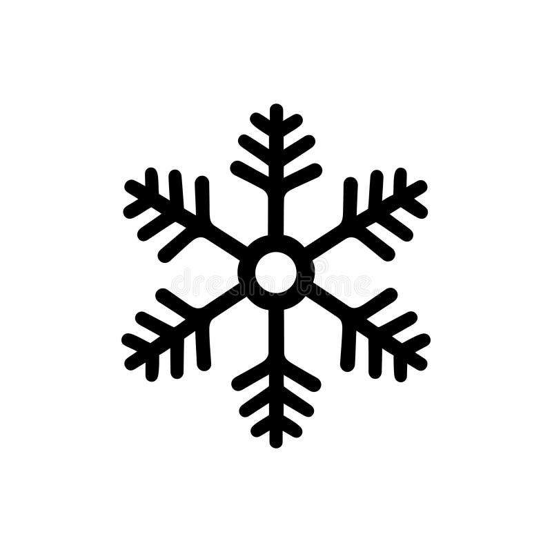 Frozen fern snowflake icon stock vector. Illustration of sign - 306214083