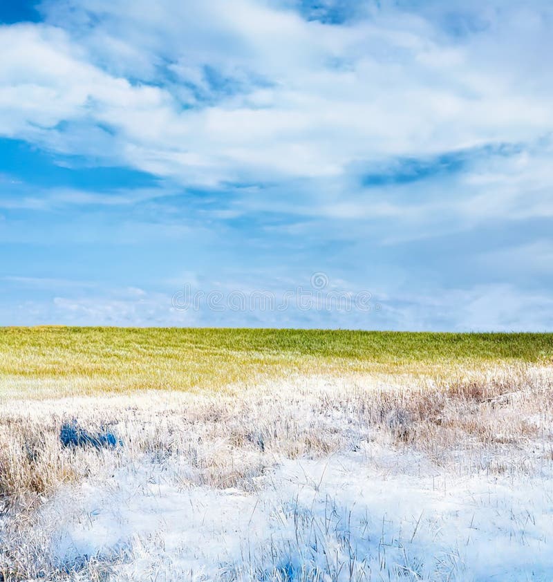 Frozen Fields, Winter Landscape Stock Photo - Image of outdoor, scenery ...