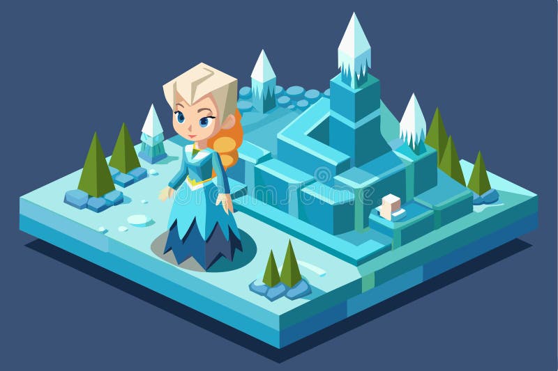 A Frozen Figure Stands in an Icy Landscape Featuring Mountains, Trees ...