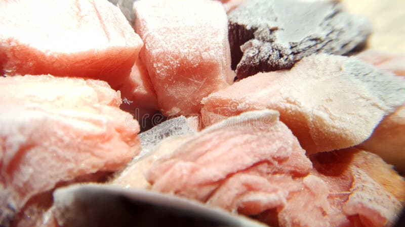 Frozen Fish Cut on plate stock photo. Image of market - 88846546