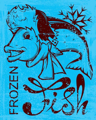 Frozen fish stock vector. Illustration of happy, fish - 55428656