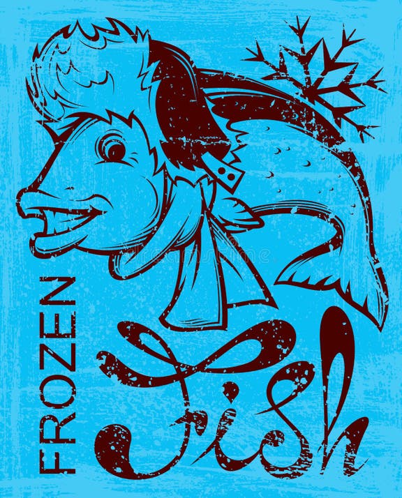 Frozen fish stock vector. Illustration of happy, fish - 55428656