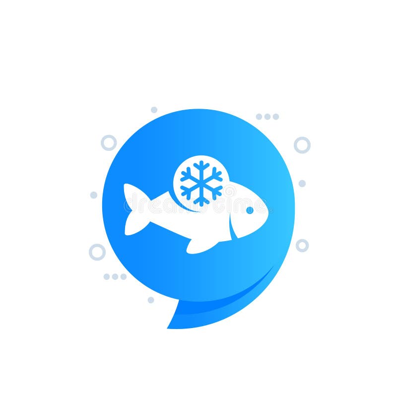 Frozen fish icon for web stock vector. Illustration of symbol - 250085364