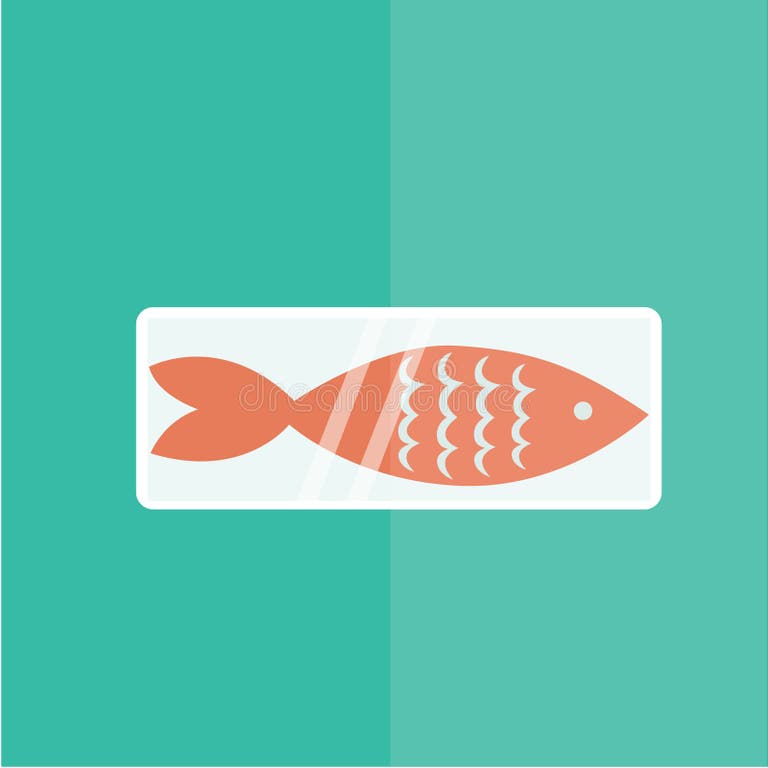 Frozen Fish. Vector Illustration Decorative Design Stock Vector ...