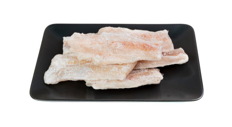 Frozen Fish, White Cod Fillet, Frozen Pollock Meat Stock Image - Image ...
