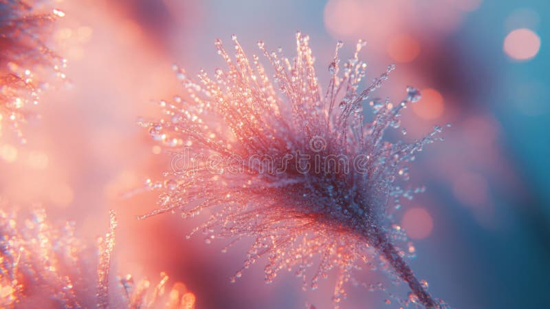Frozen Flower Dew Drops Sparkling Sunrise Stock Illustration ...