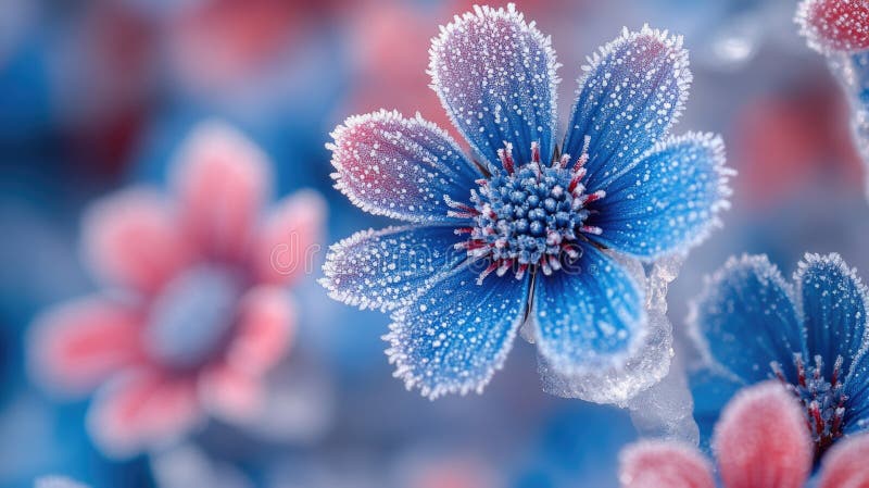 A Frozen Flower with Frost Covered Petals Stock Image - Image of ...