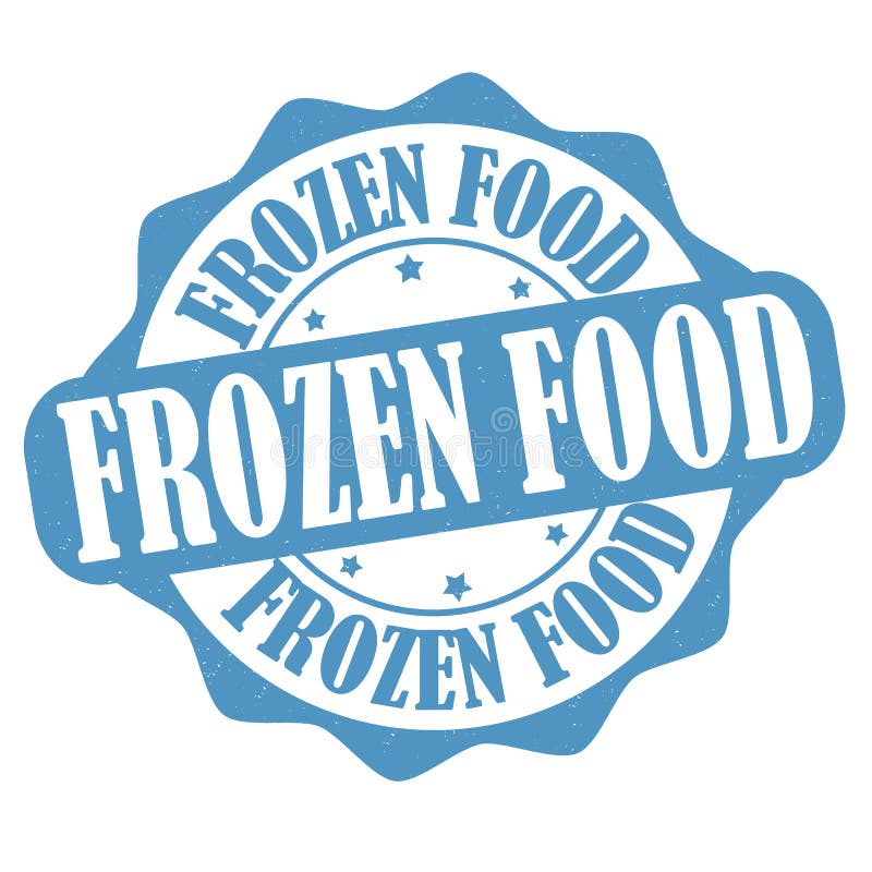 Frozen food label or stamp stock vector. Illustration of fish - 268036830