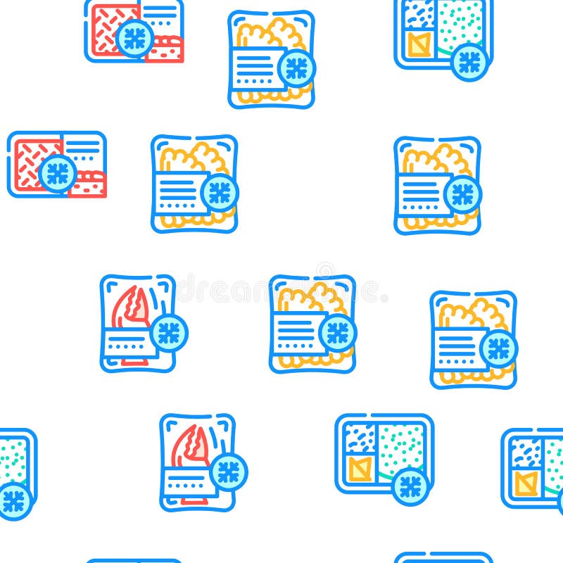 Frozen Food Storage Packaging Icons Set Vector Stock Vector ...