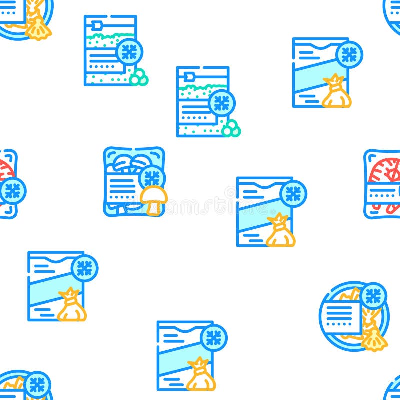 Frozen Food Storage Packaging Icons Set Vector Stock Vector ...