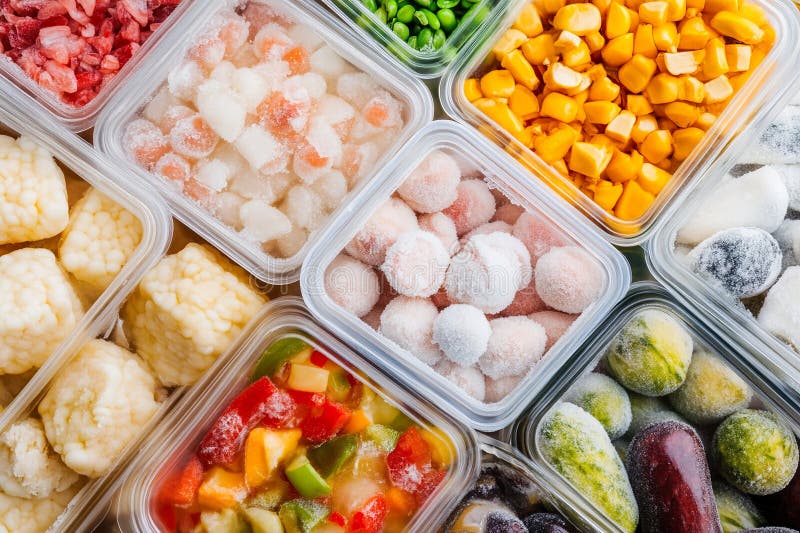 Frozen Food Stuffed in Plastic Containers. National Frozen Food Day ...